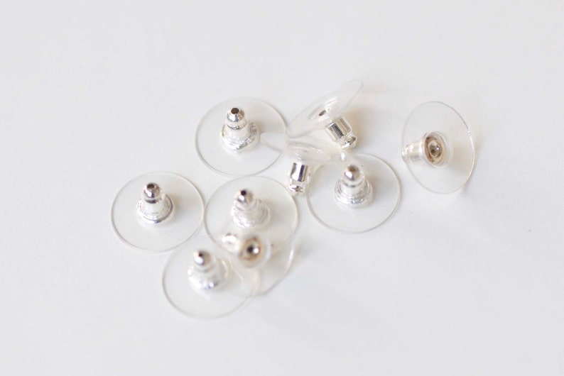 Brass Silicon Comfort Disc Earring Backs Stoppers | Etsy