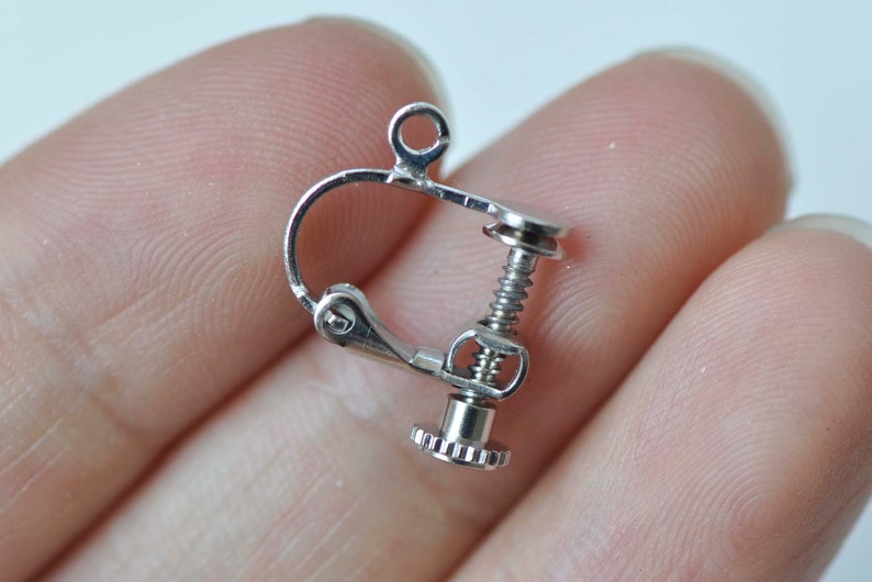 10 Pcs Screw in Leverback Ear Clips Earring Findings 12mm Flat - Etsy