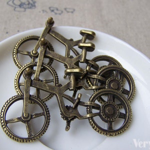 6 Pcs of Antique Bronze Bike Bicycle Pendants Charms 30x52mm A926 - Etsy