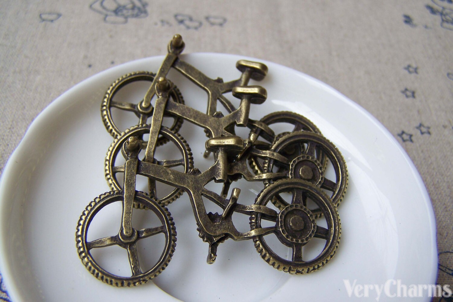 6 Pcs of Antique Bronze Bike Bicycle Pendants Charms 30x52mm A926 - Etsy