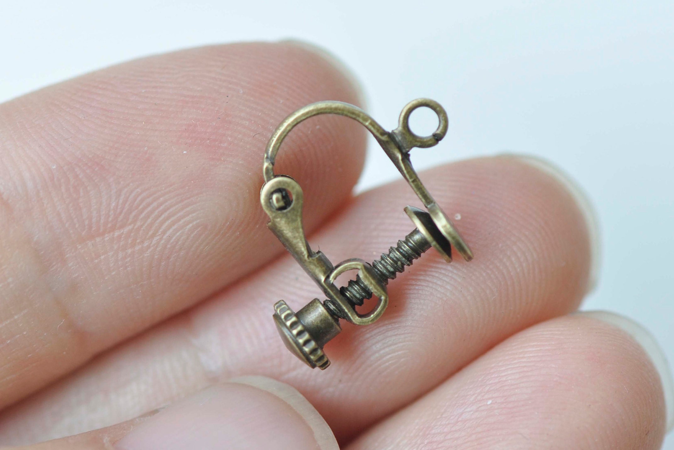 10 Pcs Screw in Leverback Ear Clips Earring Findings 12mm Flat - Etsy
