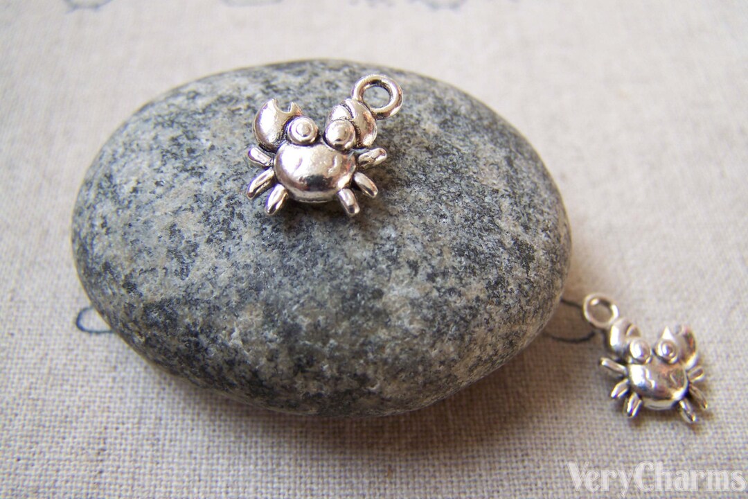 20 Pcs of Antique Silver Crab Charms 10mm Double Sided A5712 - Etsy