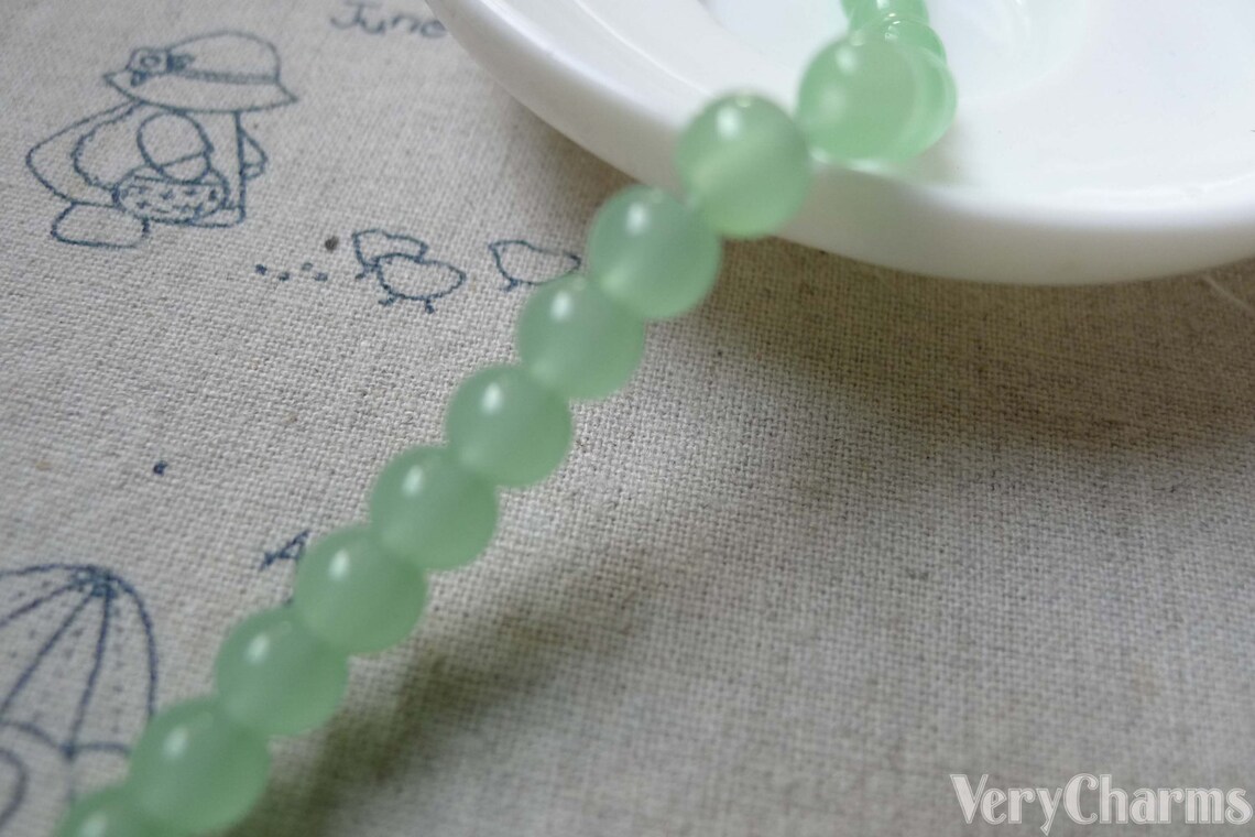 One Strand (50 Pcs) Crystal Glass Green Round Beads 6mm A6153 - Etsy