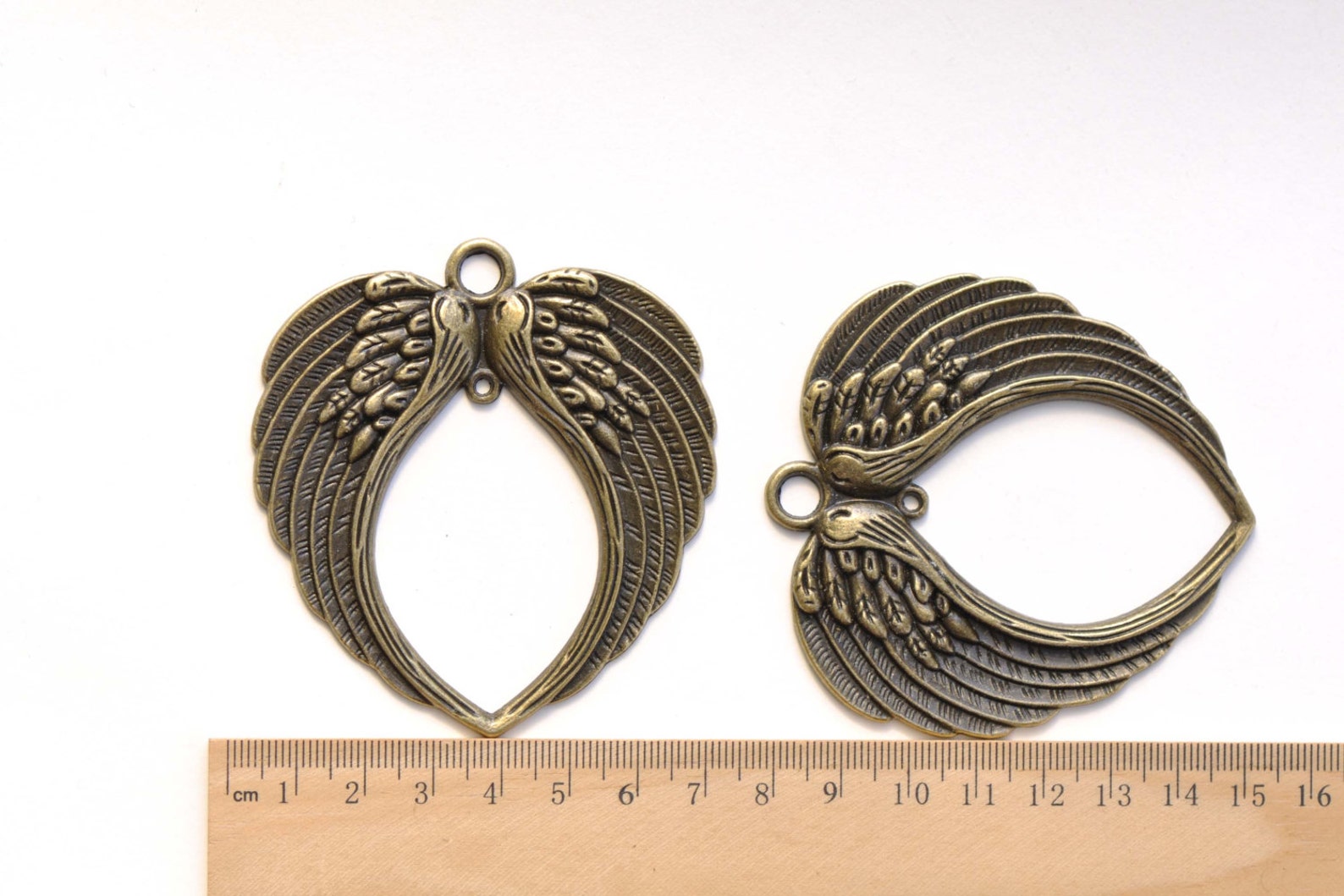 Large Angel Wings Connectors Antique Bronze Pendants 68x73mm - Etsy