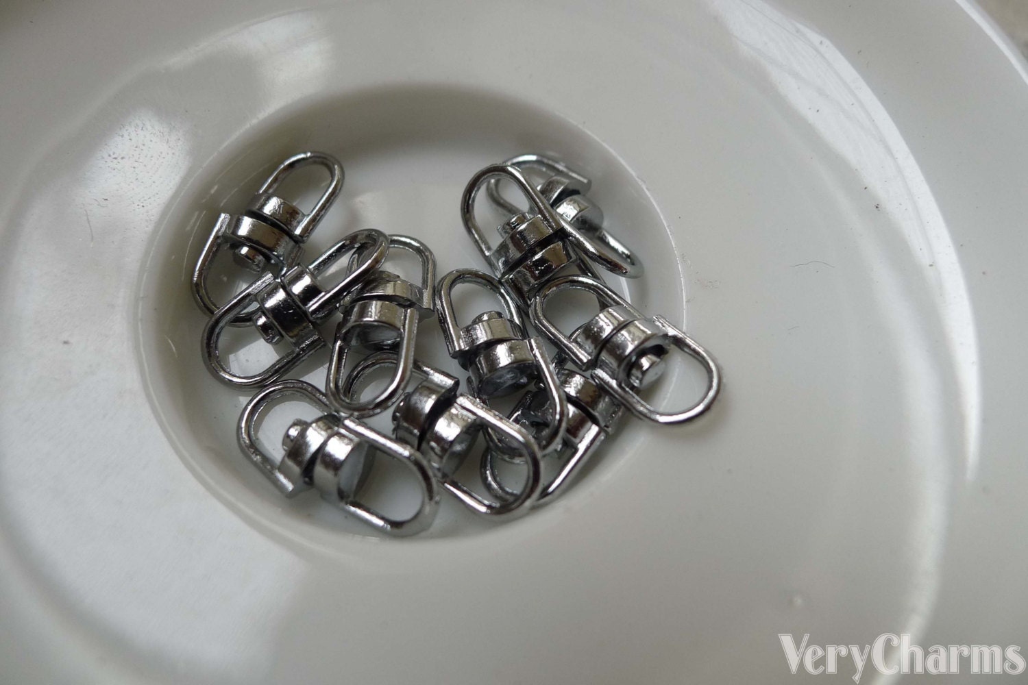 20 Pcs Chrome Color Swivel Key Ring Connector Clasp 6.5x16mm A6135 - Etsy