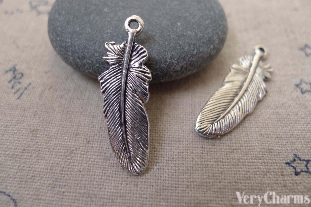 30 Pcs of Antique Silver Feather Wing Charms 10x28mm A7417 - Etsy