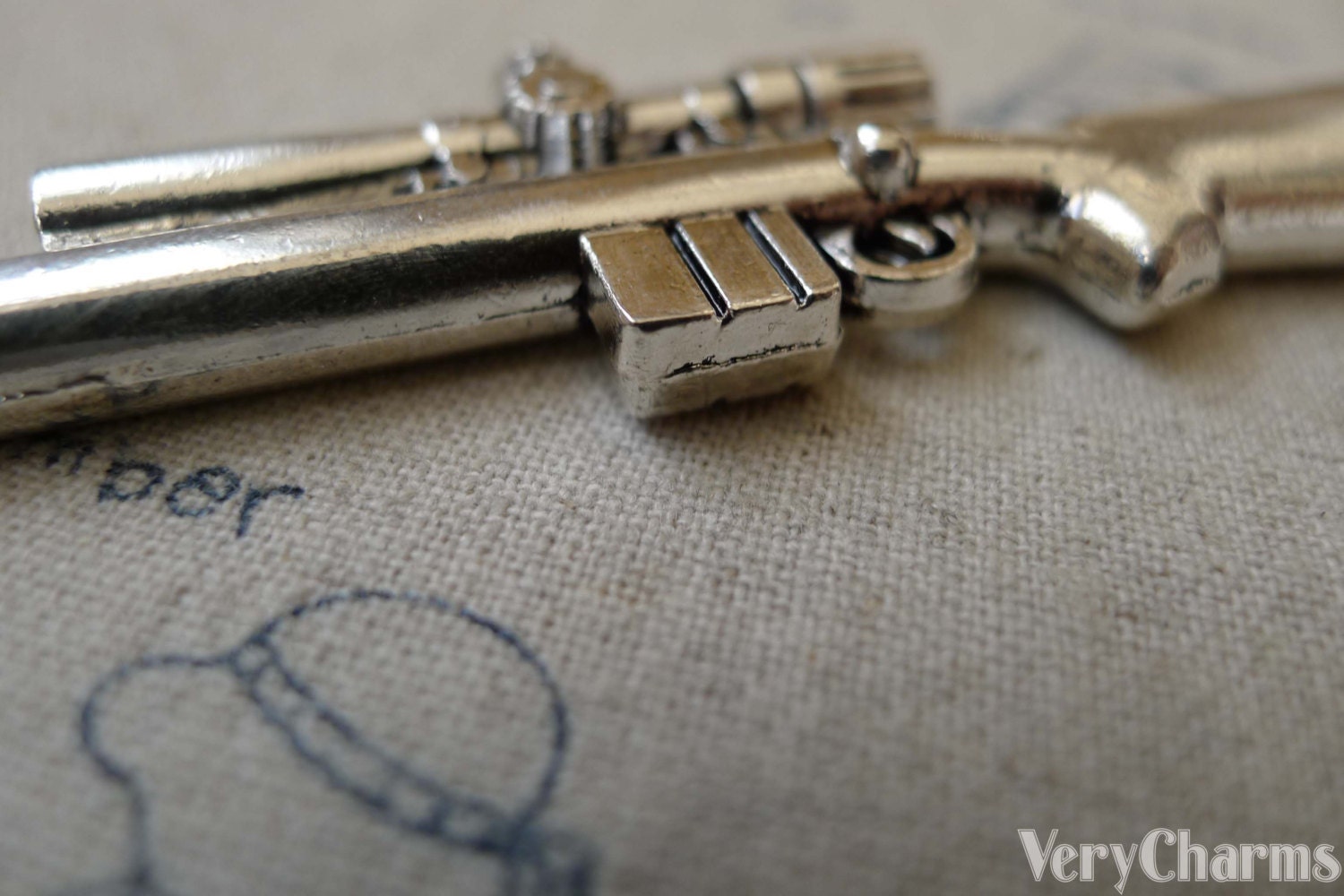 Sniper Gun Rifle Pendants Antique Silver Charms 27x120mm Set of 2 A7486 ...