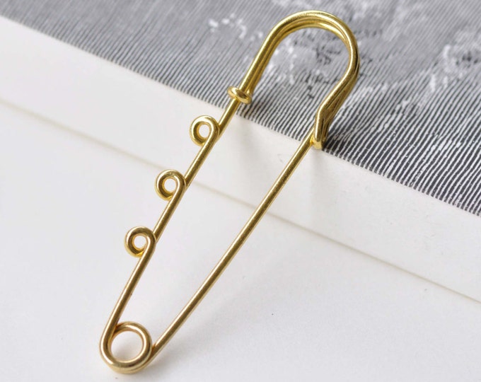 Gold Kilt Pins Single Loop Safety Pins Broochs 15x58mm Set of | Etsy