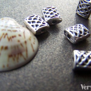 Rectangle Beads Antique Silver Rondelle Spacer Beads Charms 5x7mm Set ...