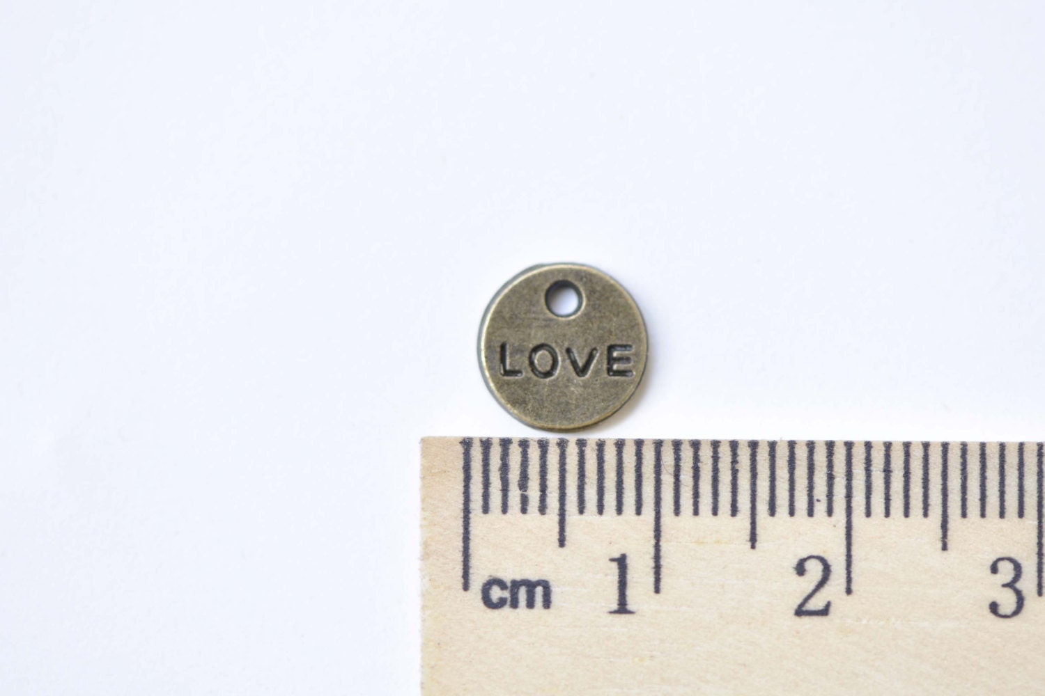 50 Pcs Antique Bronze Small Love Round Tag Circle Charms 9mm - Etsy
