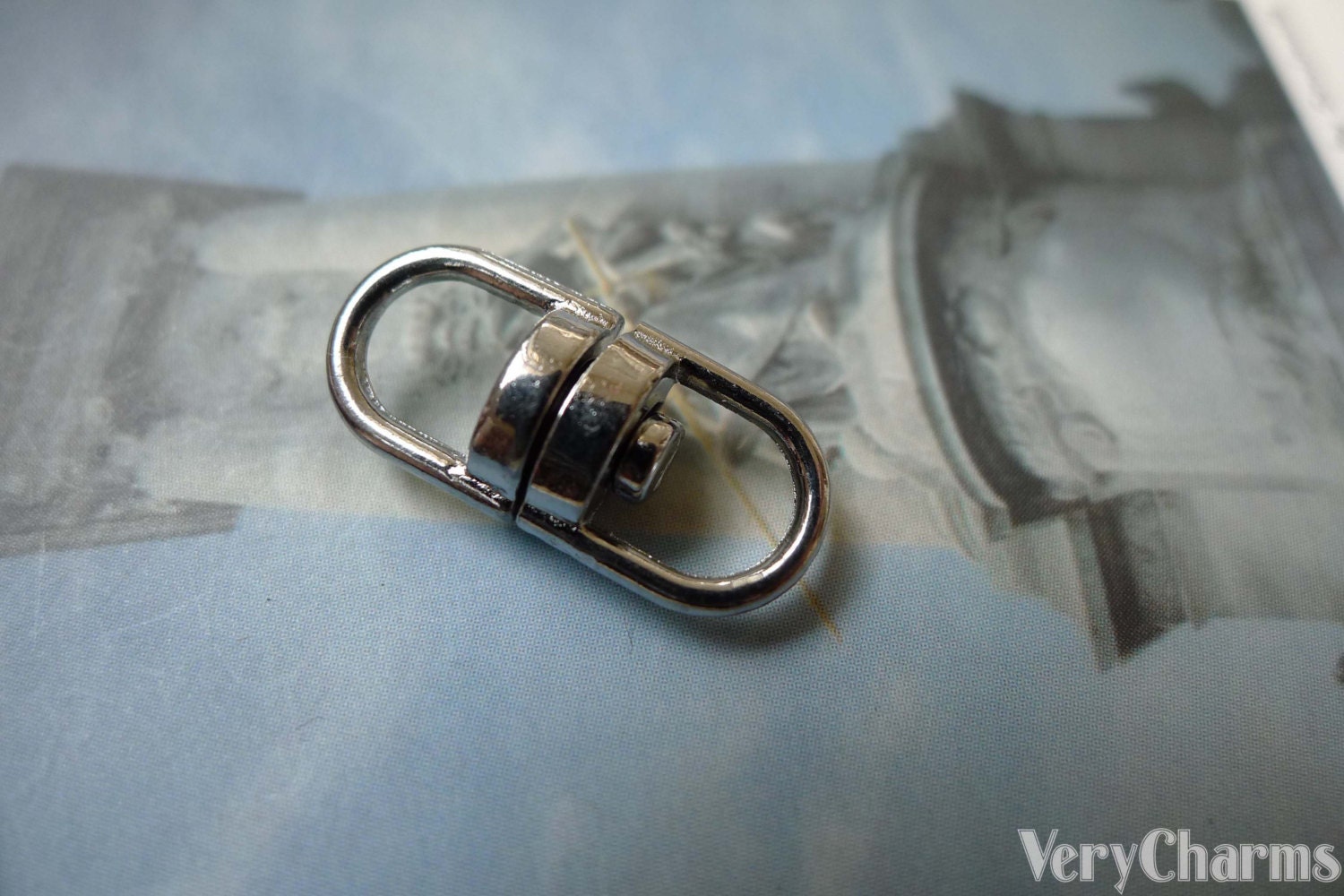 20 Pcs Chrome Color Swivel Key Ring Connector Clasps Double Loops ...