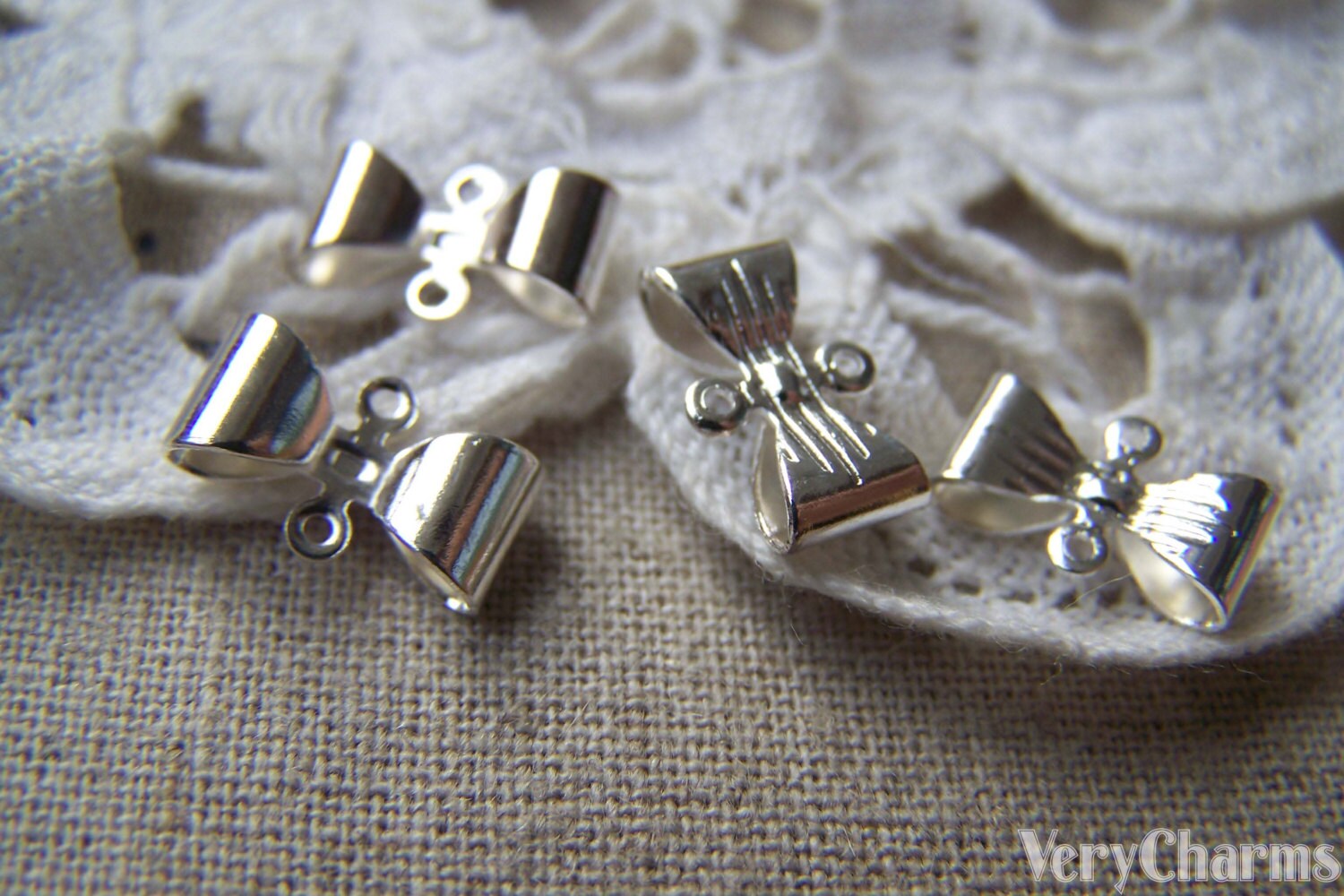 20 Pcs of Silver Tone Brass Bow Tie Knot Connector 7x12mm A4478 - Etsy