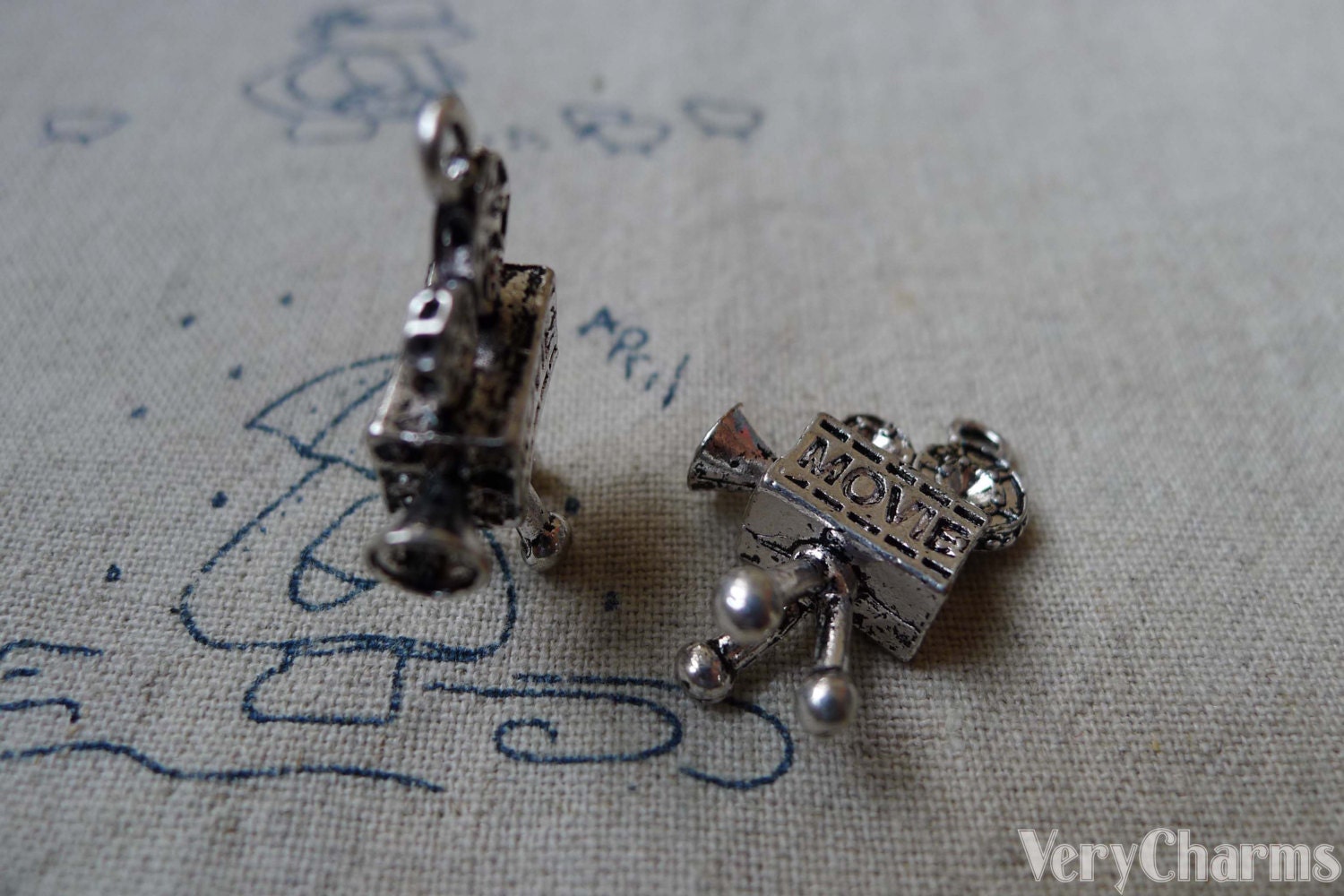 6 Pcs Movie Camcorder Antique Silver Video Camera Charms - Etsy