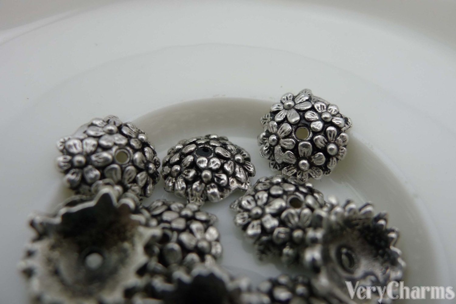 Antique Silver Flower Spacer Bead Caps 11mm Set of 50 A7992 - Etsy