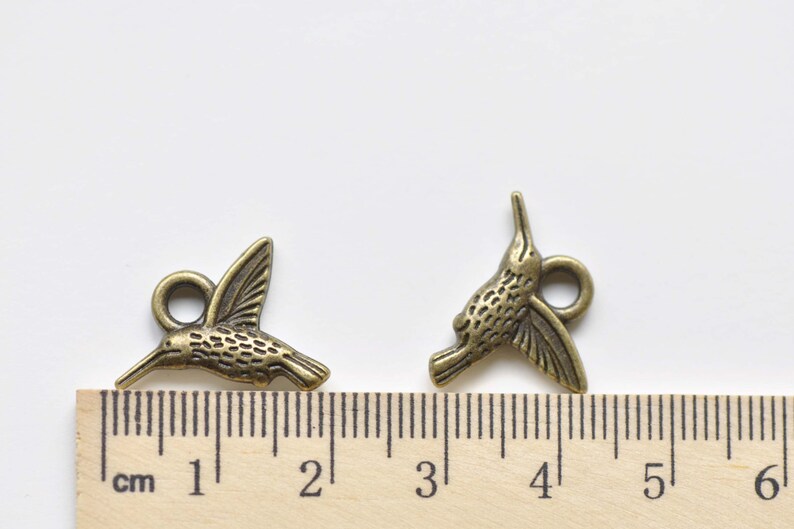 Antique Bronze Hummingbird Bird Charms 15x19mm Set of 20 A8399 - Etsy