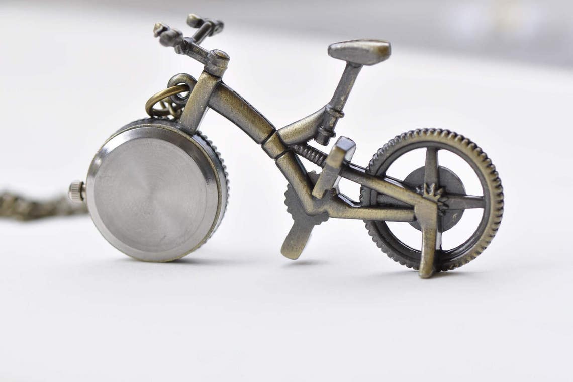 1 PC Antique Bronze Vintage Bicycle Pocket Watch 38x60mm A8698 - Etsy