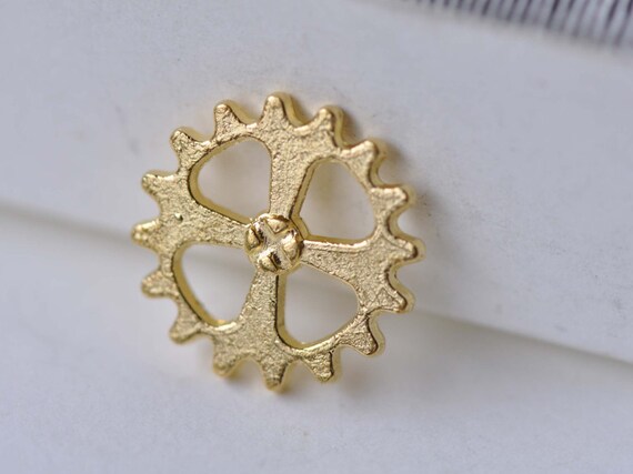 Gold Gears Charms Small Mechanical Watch Movement 14mm Set of | Etsy