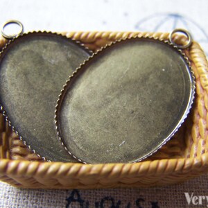 10 Pcs of Antique Bronze Brass Oval Sawtooth Base Settings Match ...