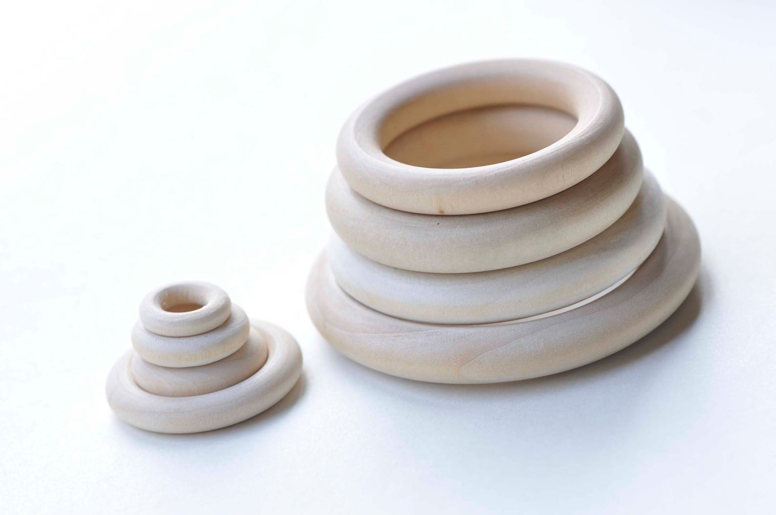 Round Unfinished Natural Wood Ring Circle 15mm/20mm/25mm/30mm/35mm/40mm ...