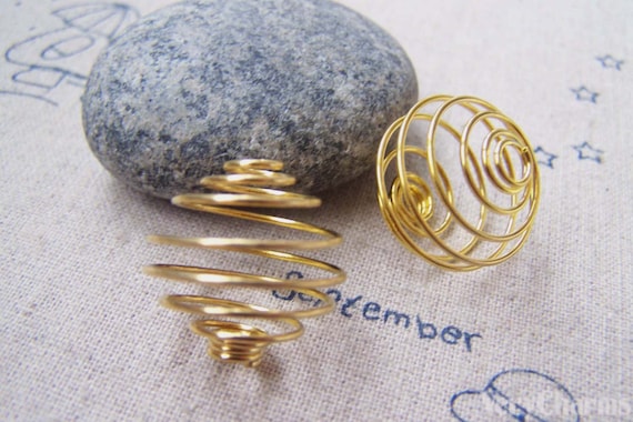 10 Pcs of Gold Tone Spiral Wire Metal Spring Findings | Etsy