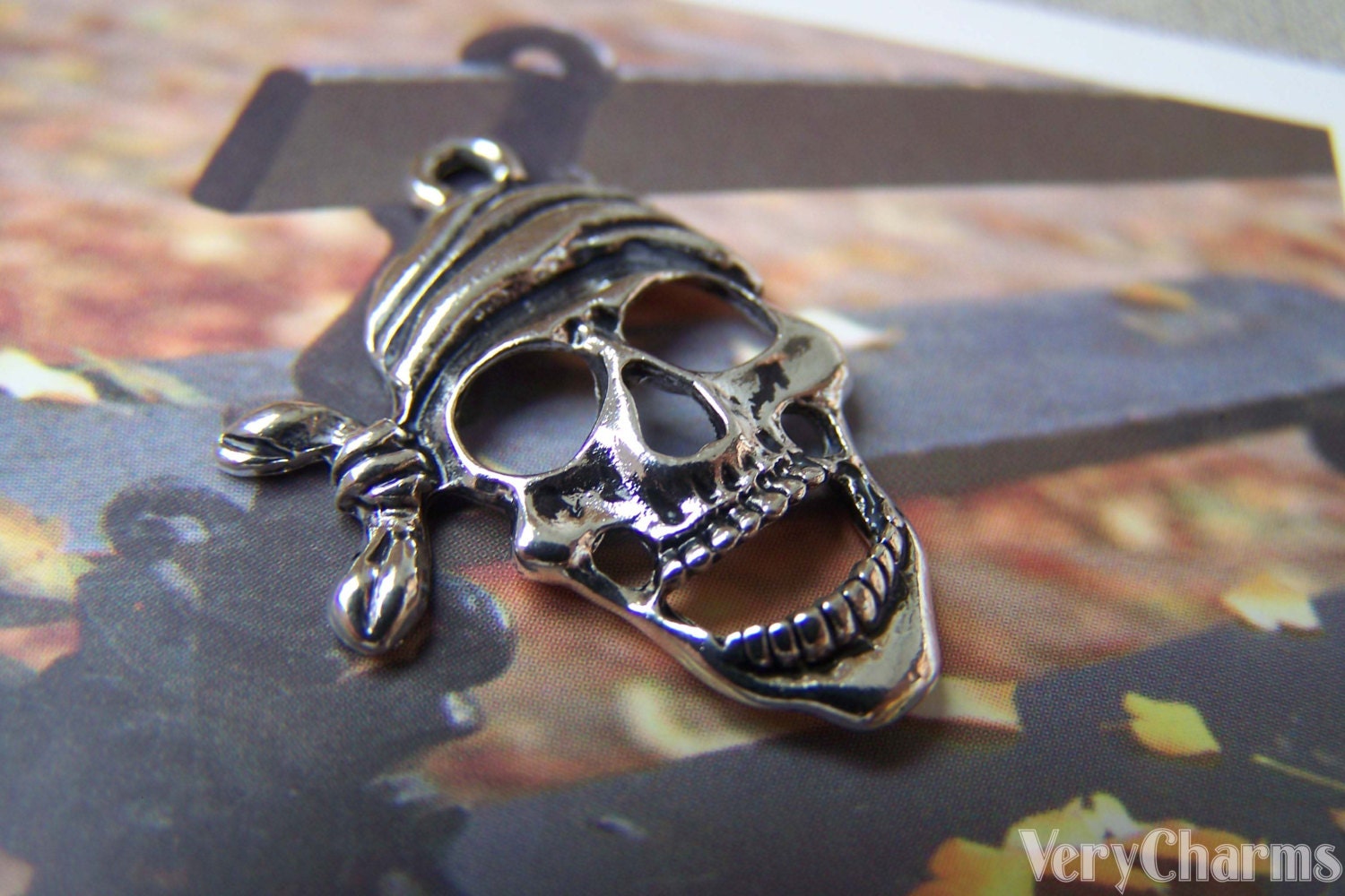 Antique Silver Filigree Skull Pirate Charms 19x25mm Set of 10 - Etsy