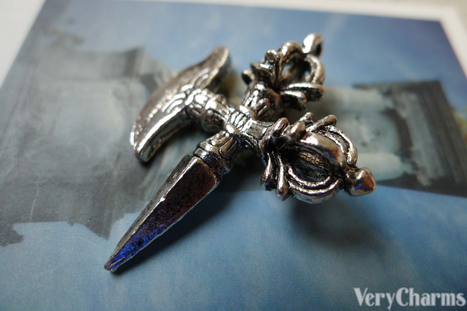 4 Pcs Antique Silver Vajra Dorje Cross Axe Knife Buddhism - Etsy