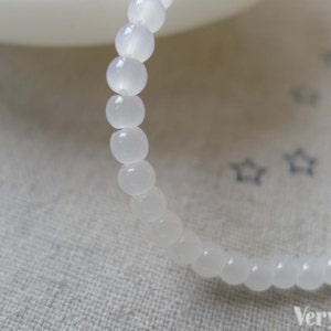 One Strand (80 Pcs) Crystal Glass White Jade Color Round Beads 3mm ...