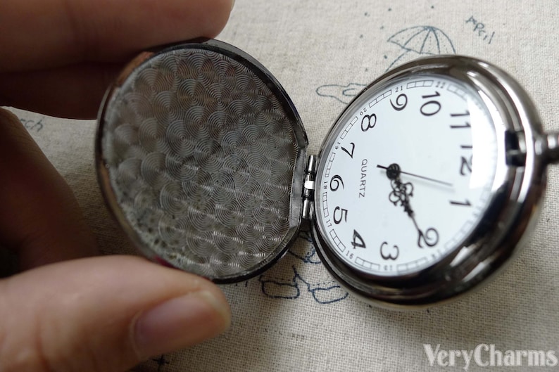 1 PC Black Polish Pocket Watch 47x47mm A6402 - Etsy