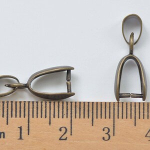 10 Pcs Antique Bronze Brass Large Pinch Bail Snap Bails Clasps 18KGP ...