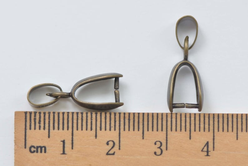 10 Pcs Antique Bronze Brass Large Pinch Bail Snap Bails Clasps | Etsy