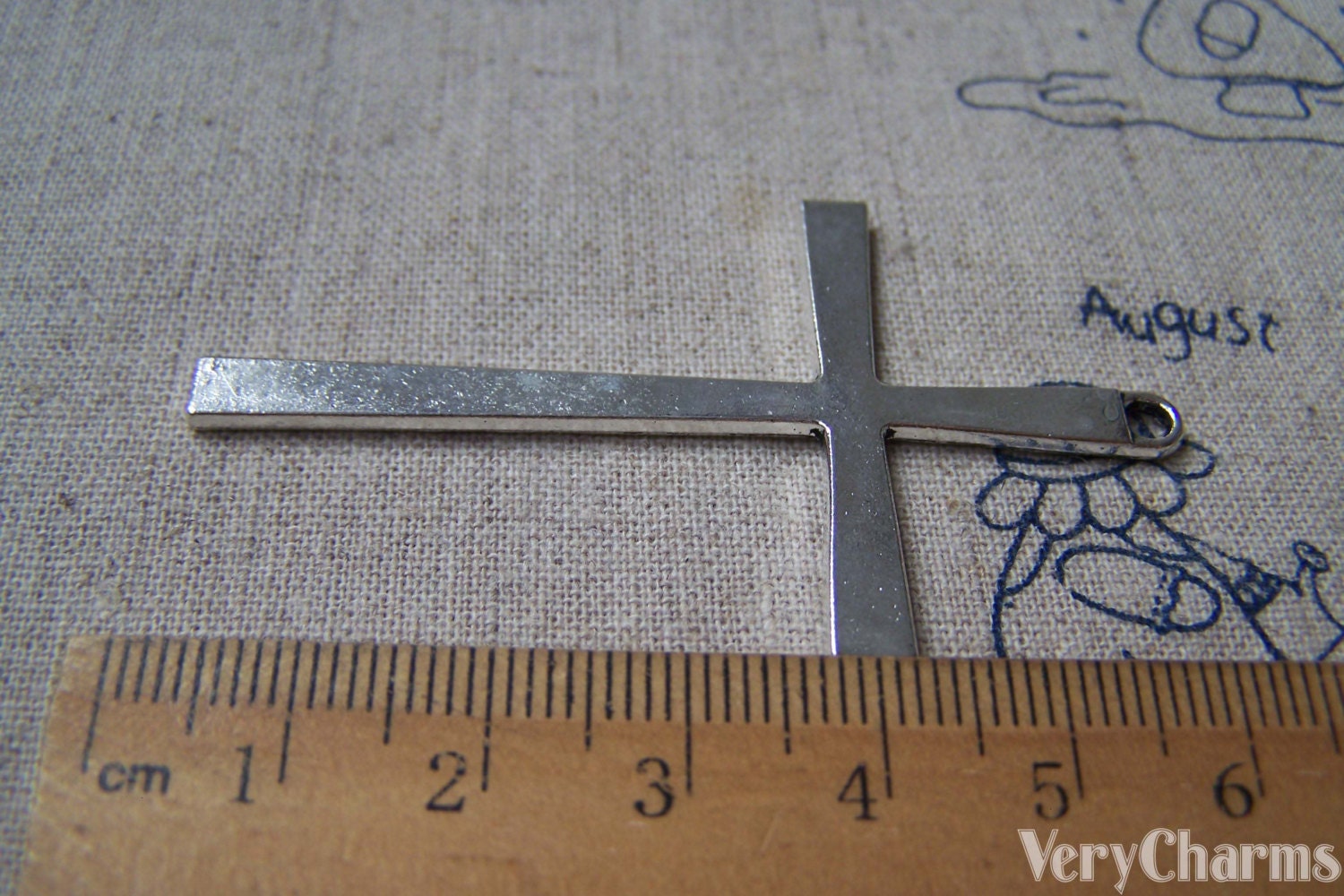 10 pcs of Antique Silver Flat Cross Charms Huge Size 36x60mm | Etsy