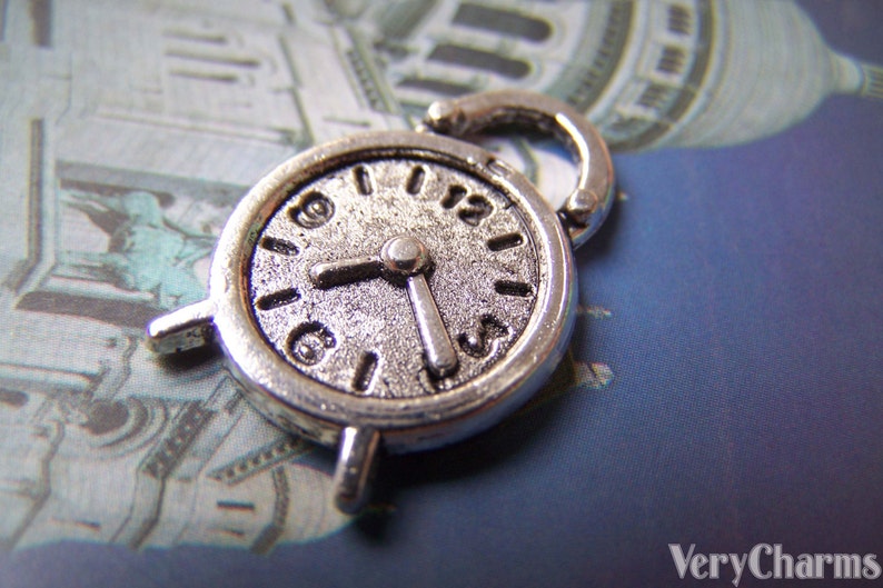 10 Pcs of Antique Silver Alarming Clock Charms 16x24mm A1322 - Etsy