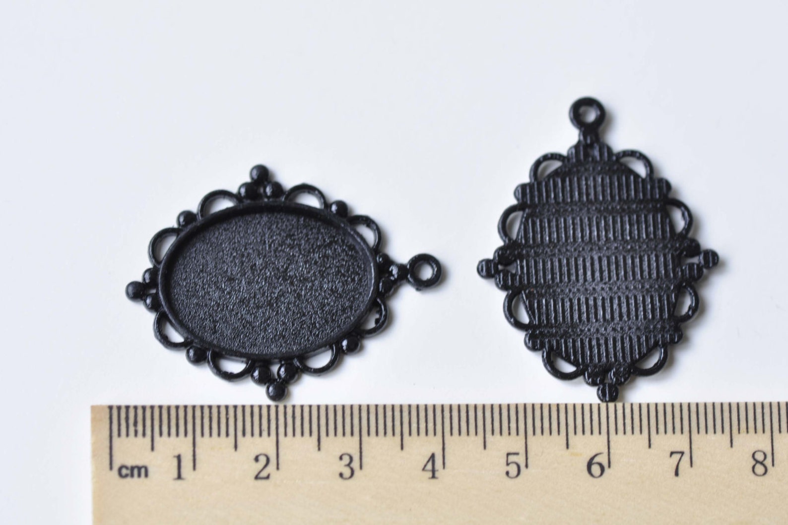 Black Oval Pendant Tray Blanks Base Settings Match 18x25mm - Etsy