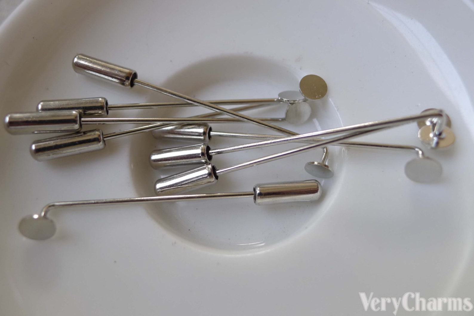 10 Pcs Platinum Plated Brass Stick Pin Lapel Pin Clutch 4x45mm | Etsy