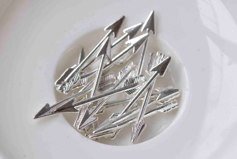 50 Pcs of Shiny Silver Arrow Charms 6x30mm A8915 - Etsy