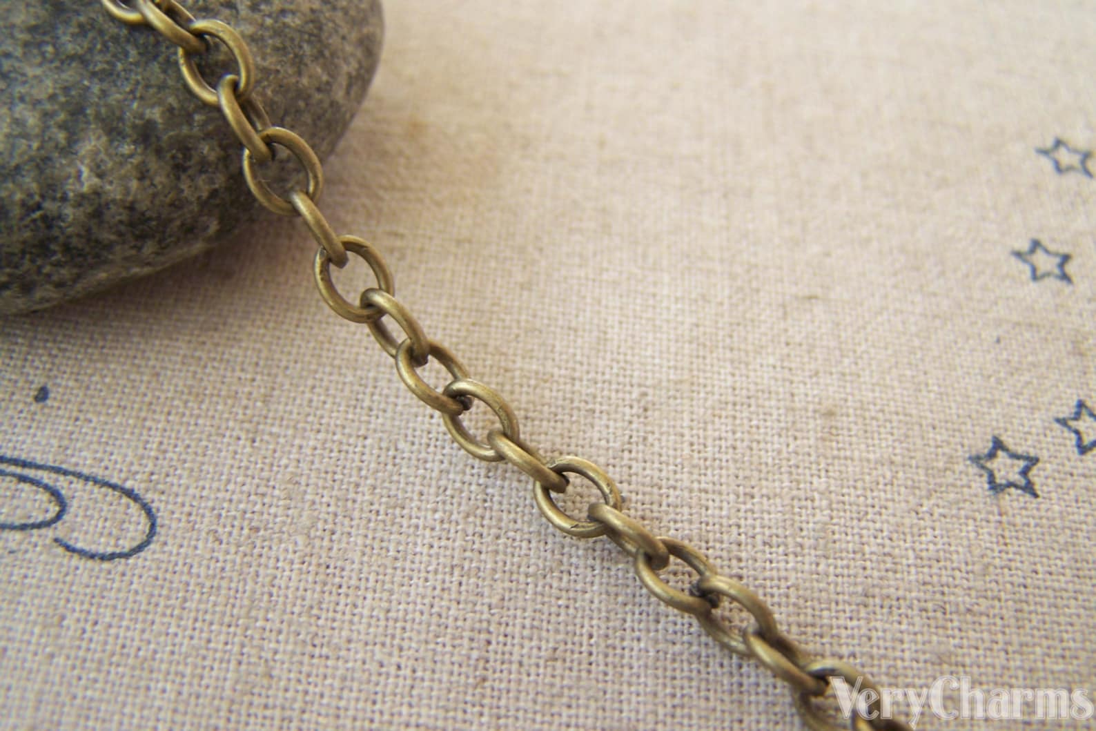 16ft (5m) of Antique Bronze Thick Steel Cable Chain Link 3.7x5mm A5280 ...
