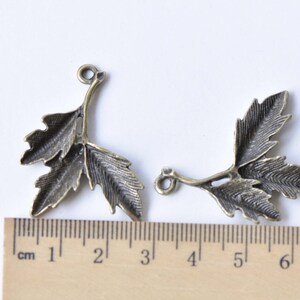 10 Pcs Antique Bronze Three Leaf Branch Charms 27x35mm A8653 - Etsy