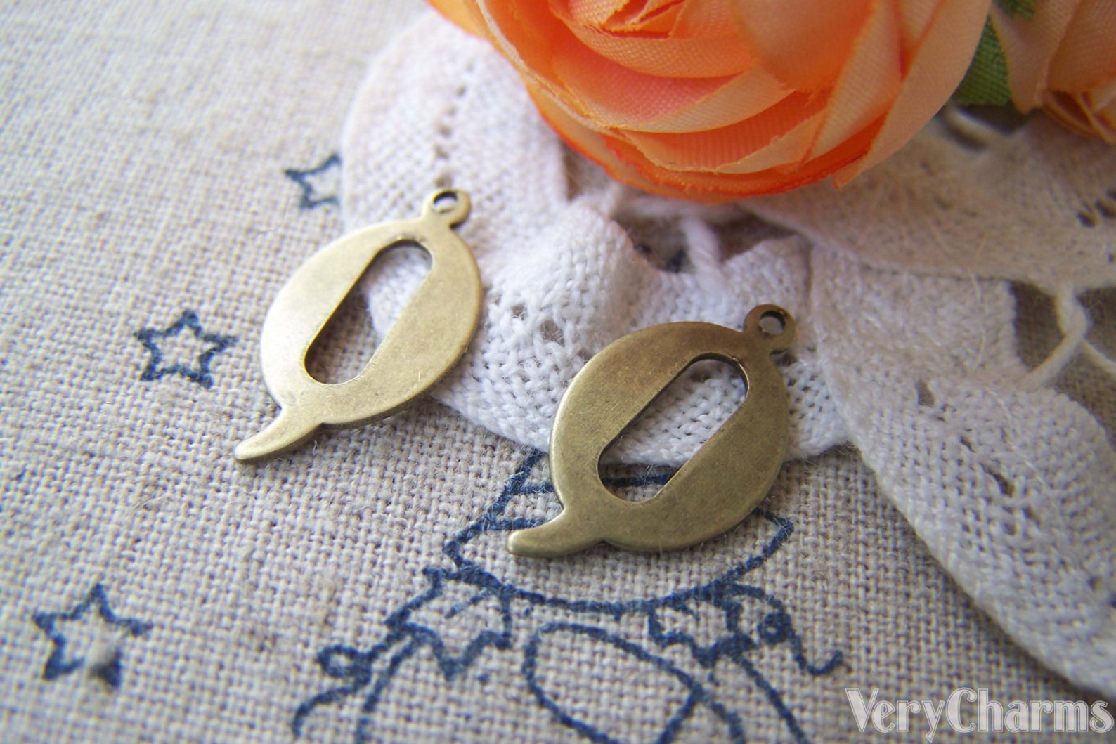 10 Pcs of Antique Bronze Brass Alphabet Letter Q Charms 10x18mm A2422 ...