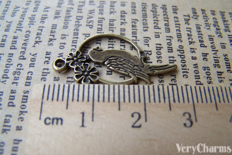 20 Pcs of Antique Bronze Parrot Ring Charms 15x28mm A296 - Etsy