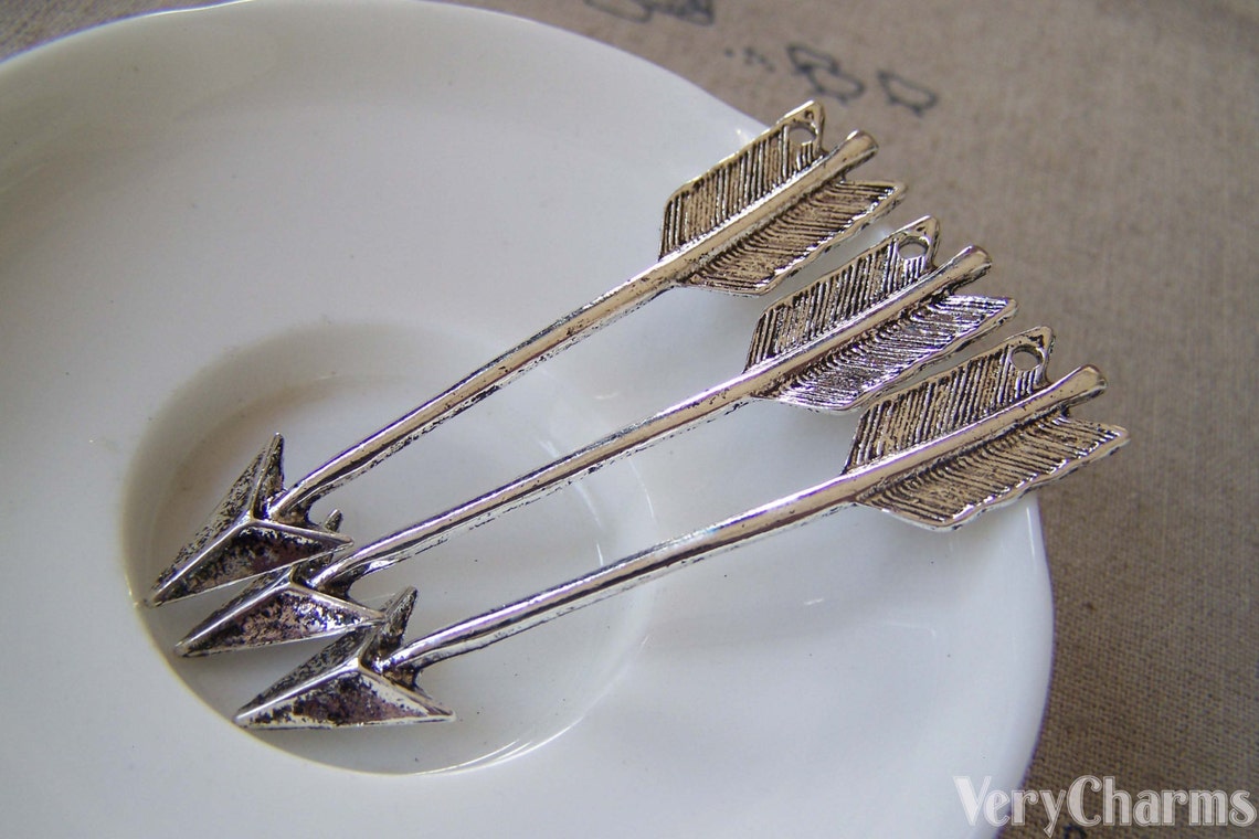 10 pcs of Antique Silver Long Arrow Pendants 11.5x63mm A2365 | Etsy