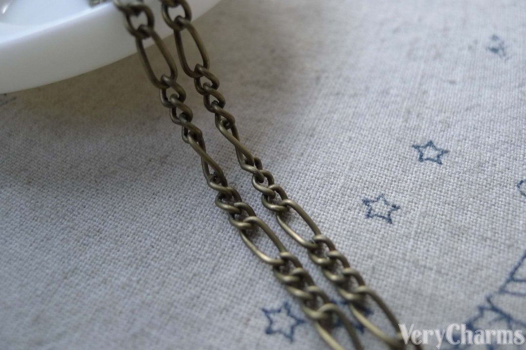 16ft (5m) of Antique Bronze Steel Figaro Chain Link 3.6x8mm A7594 - Etsy