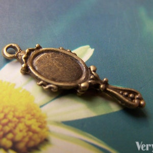 20 Pcs of Antique Bronze Ancient Chinese Mirror Charms Pendants 10x24mm ...
