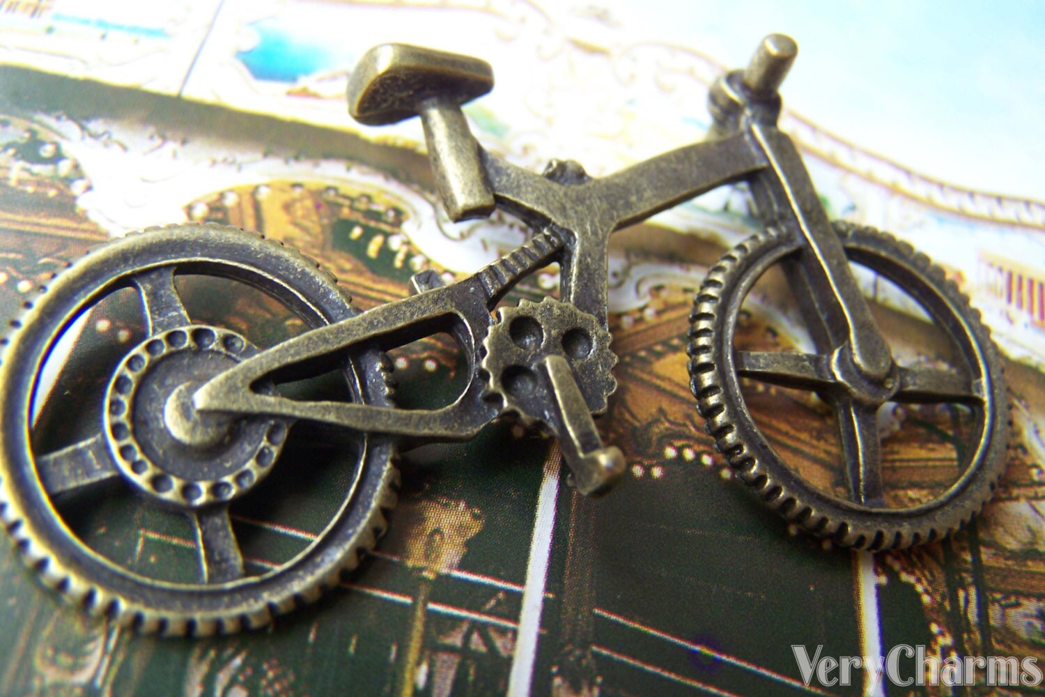 6 Pcs of Antique Bronze Bike Bicycle Pendants Charms 30x52mm - Etsy