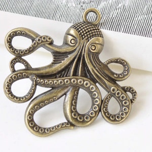 Antique Bronze Large Octopus Charm Pendants 57x59mm Set of 4 A8373 - Etsy