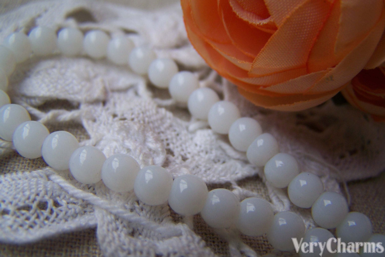 13 Inches Strand 85pcs of Milky White Stone Round Beads 4mm - Etsy