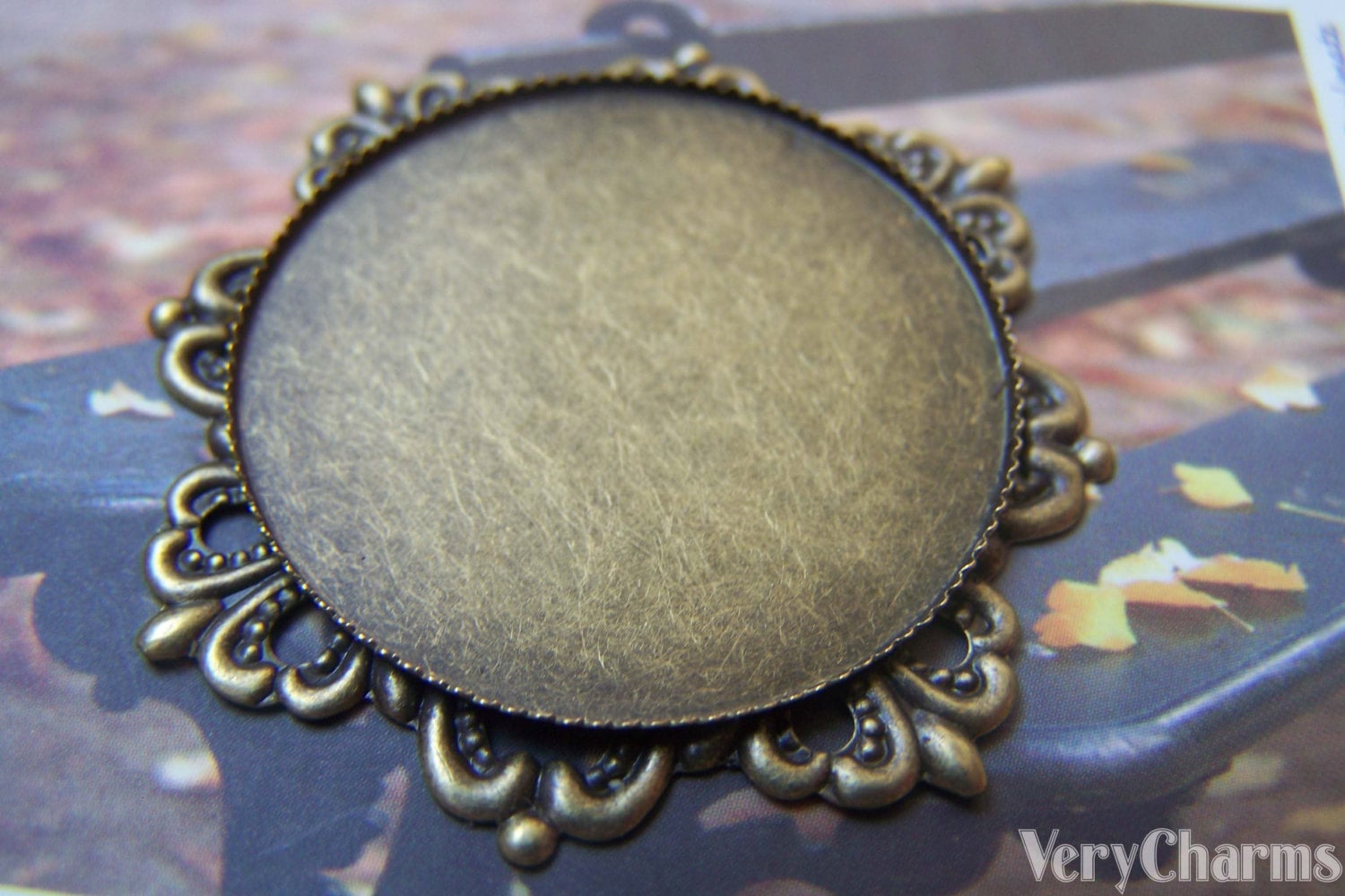 Antique Bronze Filigree Flower Sawtooth Bases Match 30mm - Etsy