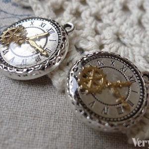 5 Pcs of Antique Silver Enamel Clock Charms Size 20x23mm A7088 - Etsy