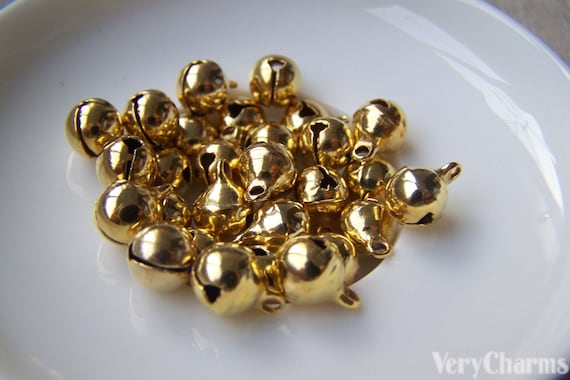 50 Pcs of Gold Color Bells Jingle Bells Charms 6mm A3850 - Etsy