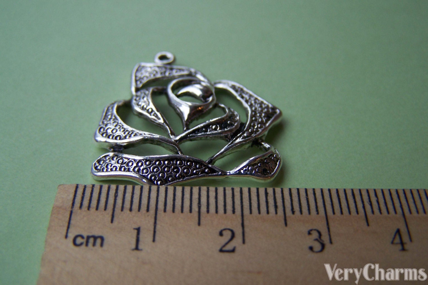 10 Pcs of Antique Silver Filigree Rose Flower Charms 29x30mm - Etsy