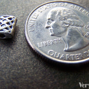 Rectangle Beads Antique Silver Rondelle Spacer Beads Charms 5x7mm Set ...